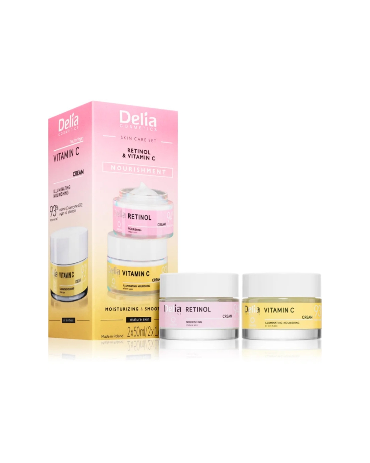 DELIA SET ZA LICE KREMA ZA LICE RETINOL + KREMA ZA LICE VITAMIN C | Mil Pop