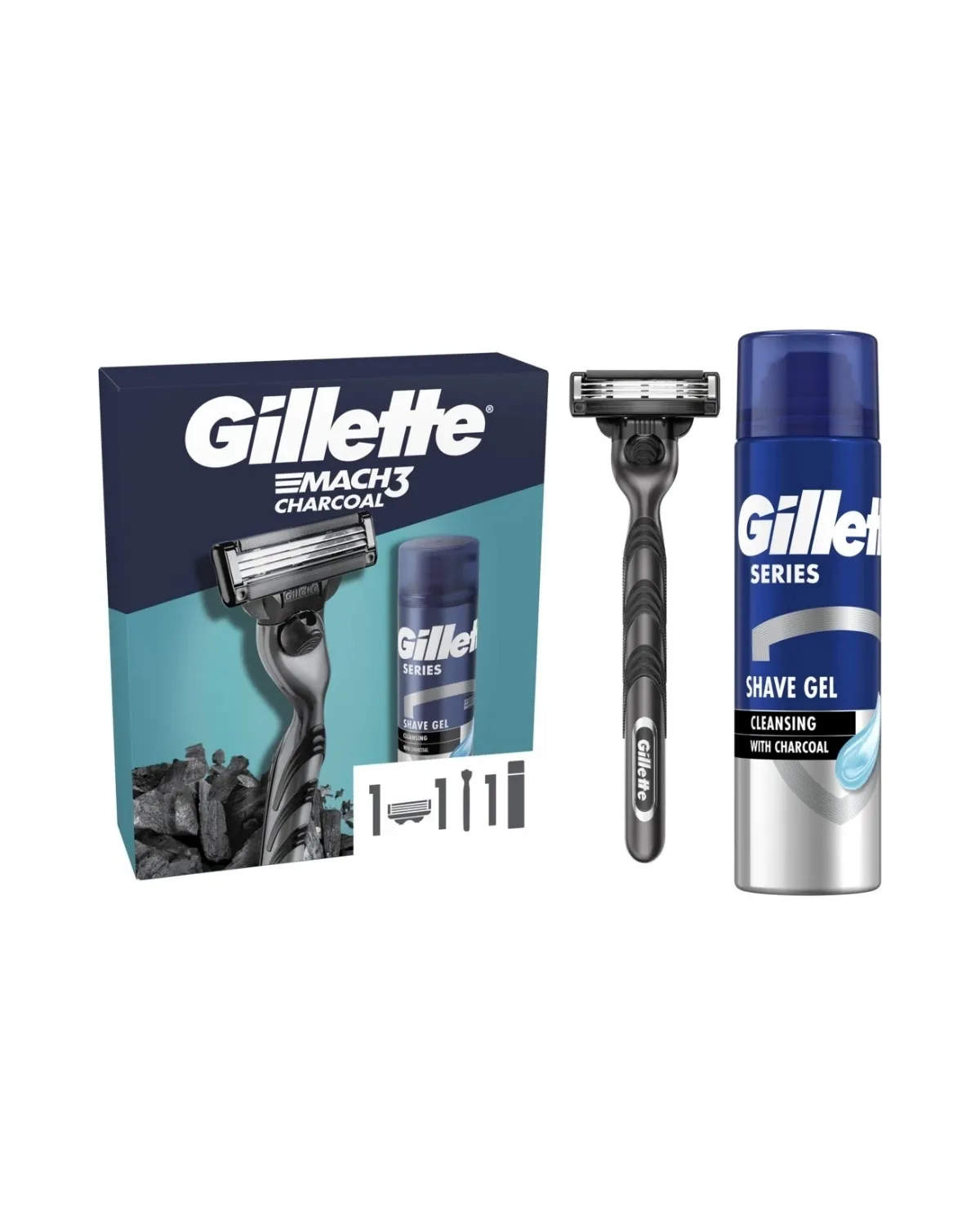 GILLETTE SET 24 M3 CHAR 1UP + 200 ML SERIES GEL | Mil Pop