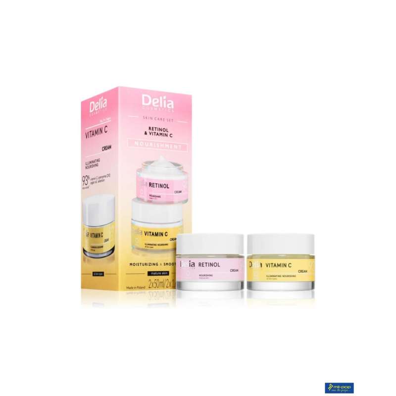 DELIA SET ZA LICE KREMA ZA LICE RETINOL + KREMA ZA LICE VITAMIN C | Mil Pop