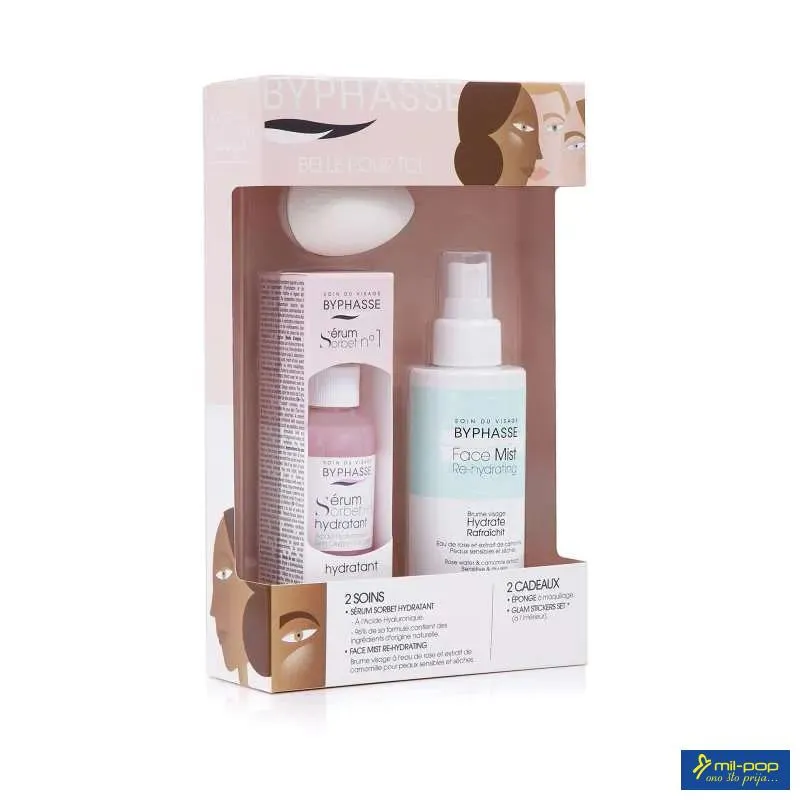 BYPHASSE SET PINK (SORBET SERUM MOISTURIZING 50ML + FACE HYDRATING ...