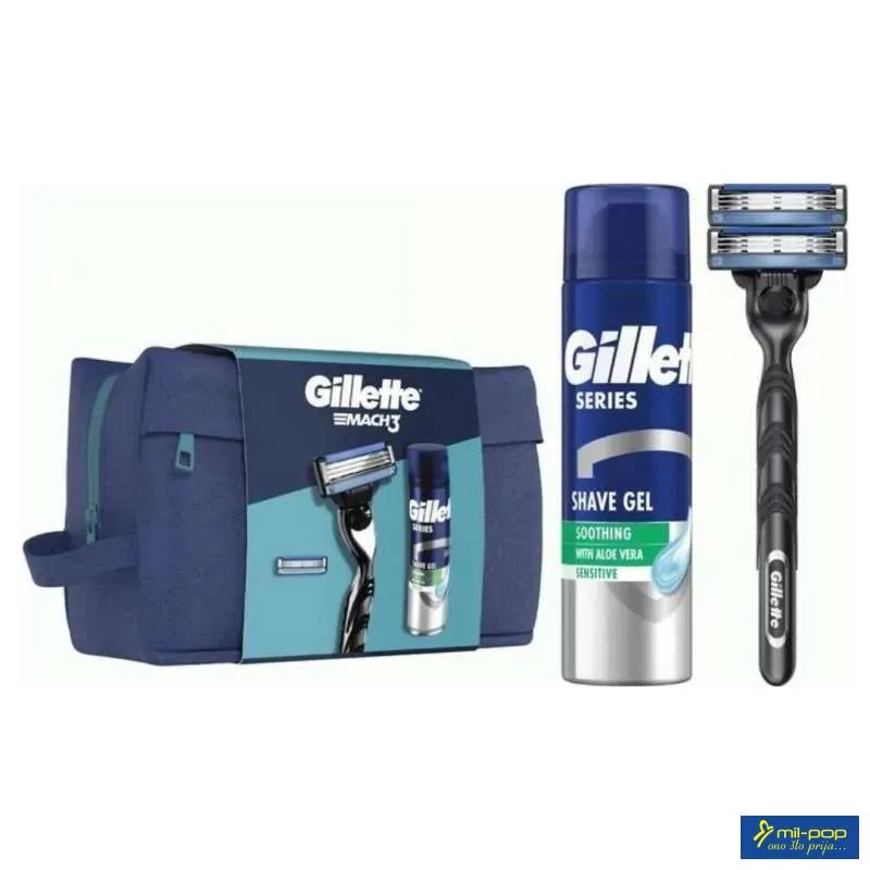 GILLETTE SET 2023 M3 2UP+SER GEL 200ML | Mil Pop